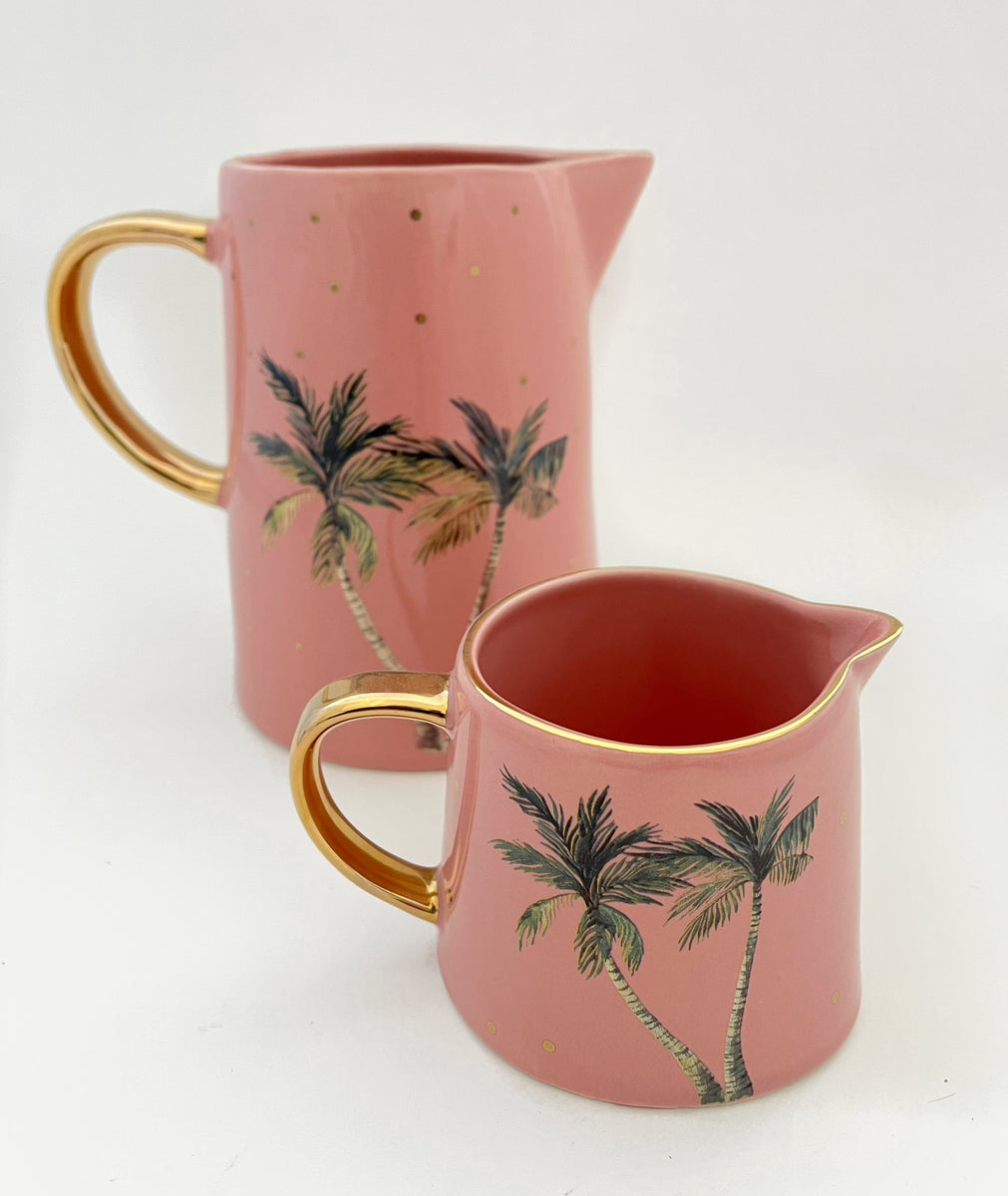 Pink Tropical Palm Large Jug & Mini Jug – Carla Dinnage Ceramics